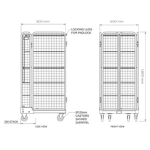 Small Two Door Nesting Rolltainer - Mr Shelf